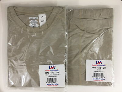 UnitedJoinForces Lt Wt Base Layer S/S Crew & Boxer Fire Retardant Ms Lg ...