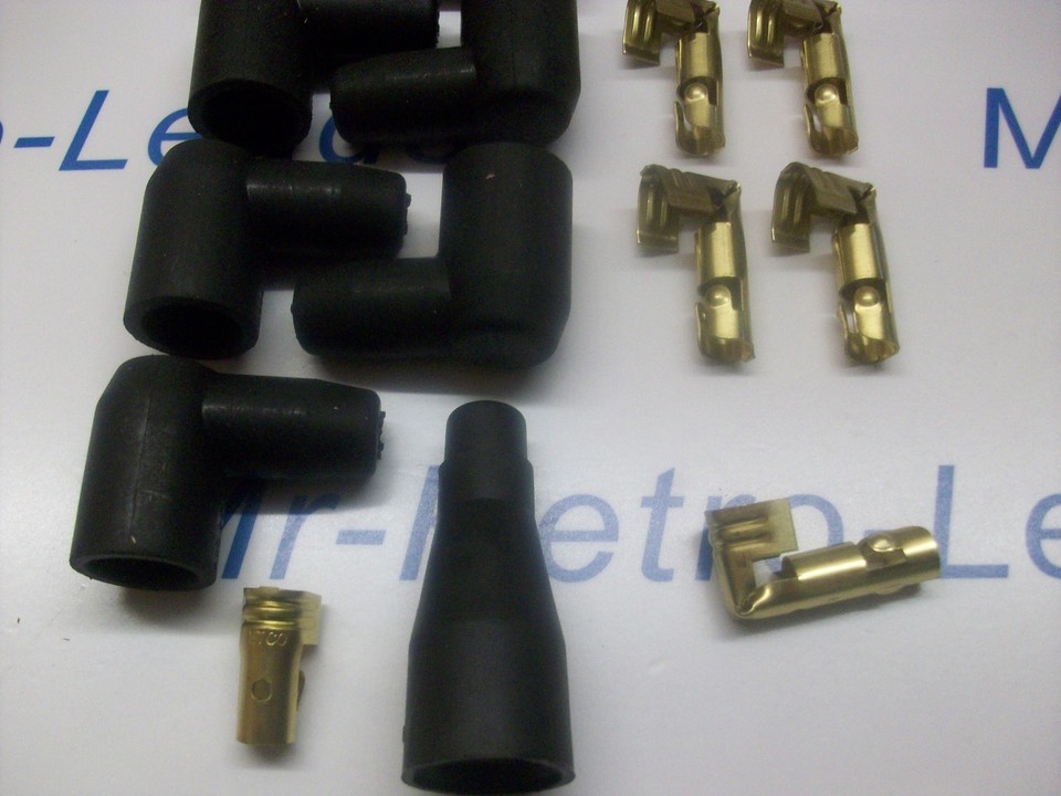 BLACK IGNITION LEAD DISTRIBUTOR BOOTS AND TERMINALS KIT COVERS V6 KIT ...