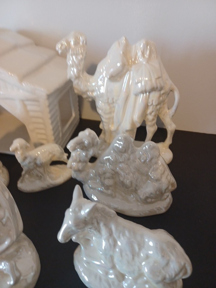 Vintage 1970's Atlantic Mold Nativity Set Iridescent Glaze 19 Pieces | eBay