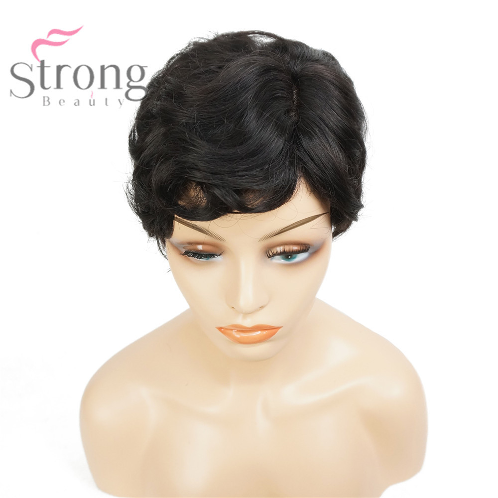 Synthetic Nuna wig Capless Short Curly Dark brown Natural Wigs for ...