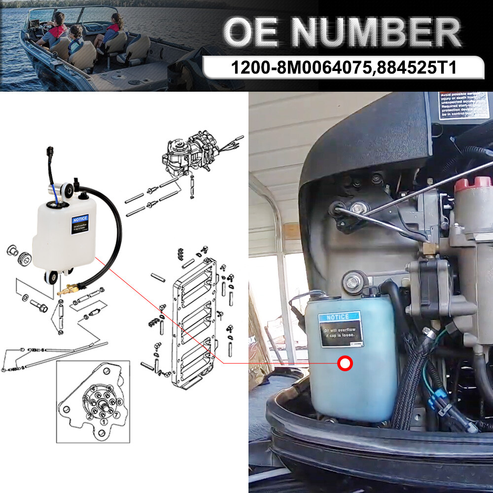 Outboard Oil Tank Assembly 3.0L For Mercury Optimax 884525T1 1200 ...