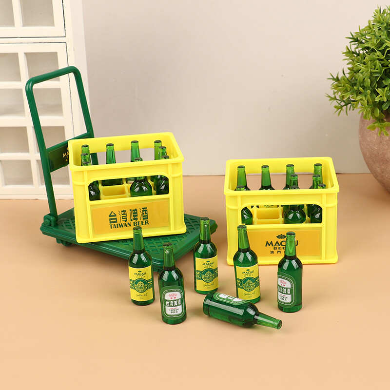 1/12 Dollhouse Simulation Beer Trolley Toys Mini Beer Model Dollhouse ...