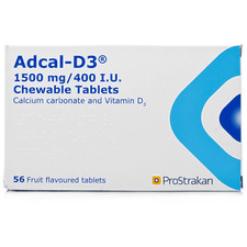 2 X Evacal D3 (adcal) 1500mg Calcium Carbonate Vitamin D Chewable 56 ...