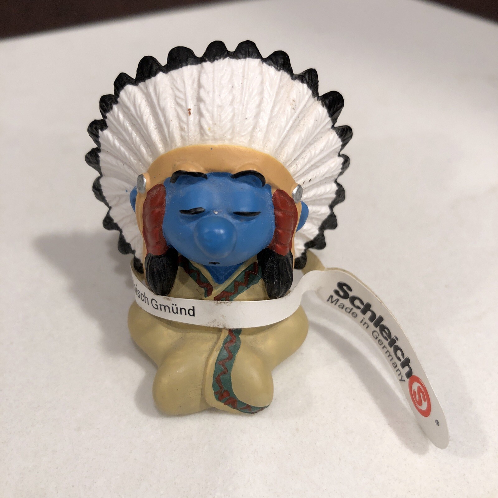 Smurfs 20556 Indian Chief Smurf Native American Figure PVC Vintage ...