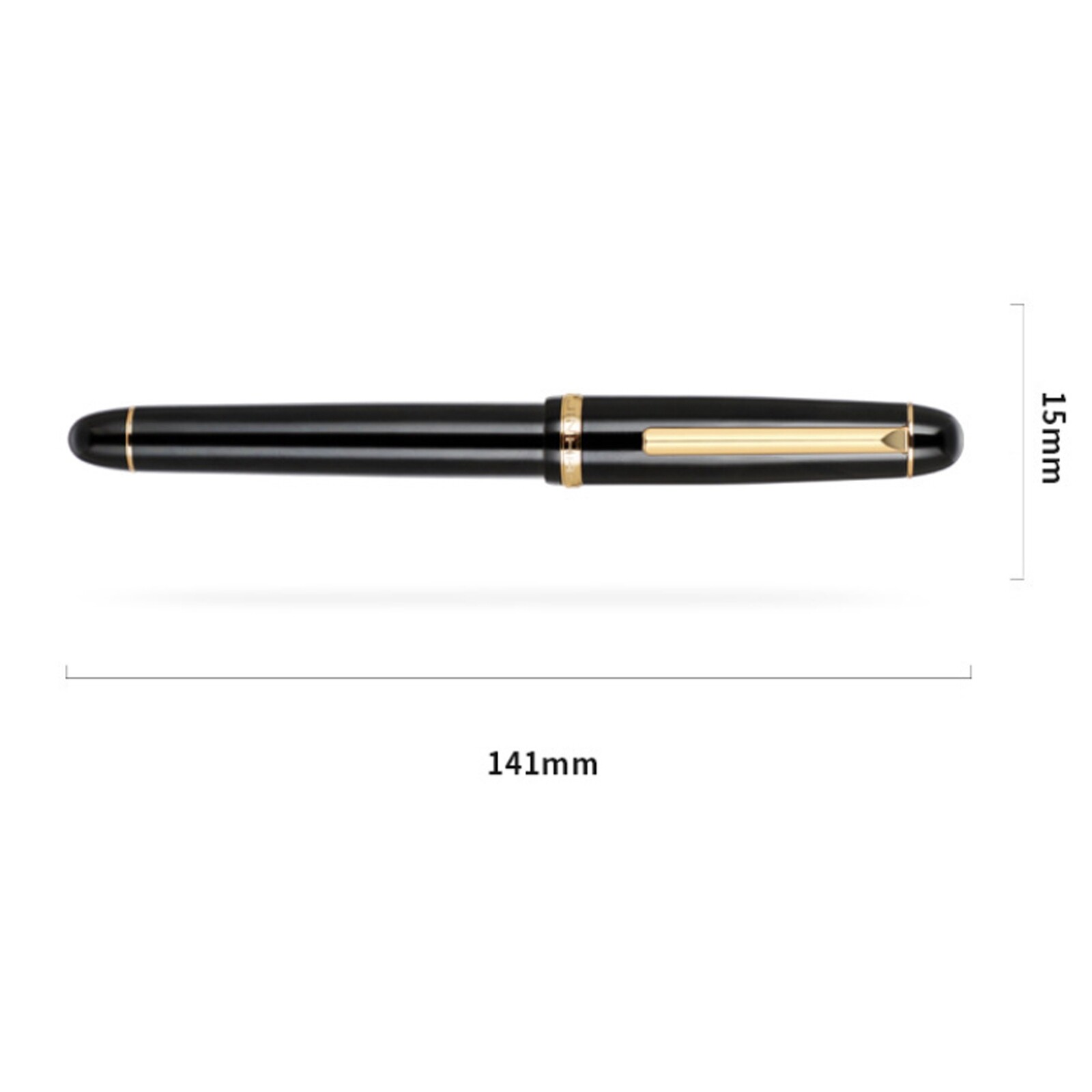 Jinhao X350 Black Metal Fountain Pen Iridium F/M Nib Writing Office Ink ...