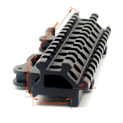 Tactical Picatinny Riser Mount Rails Dual 90 and 45 Degree Quick Detach ...