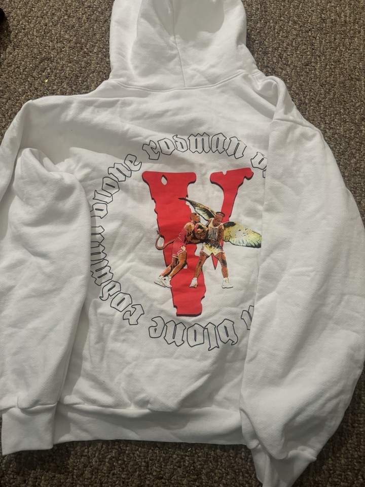Vlone x Dennis Rodman Men’s Devil and Angels Hoodie WHITE Size M New In ...