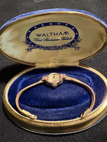 Waltham Ladies 21 Jewel 14k And Ruby Watch And Box. | eBay