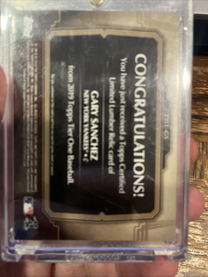 Gary Sanchez 2019 Topps Tier One BAT BARREL 1/1 LIMITED LUMBER YANKEES ...