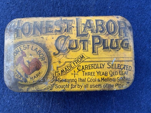 ANTIQUE HONEST LABOR CUT PLUG TOBACCO TIN RA PATTERSON TOBACCO CO ...