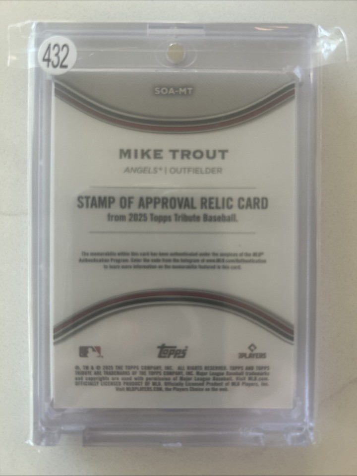2025 Topps Tribute Mike Trout Stamp Of Approval Relic /10 | eBay