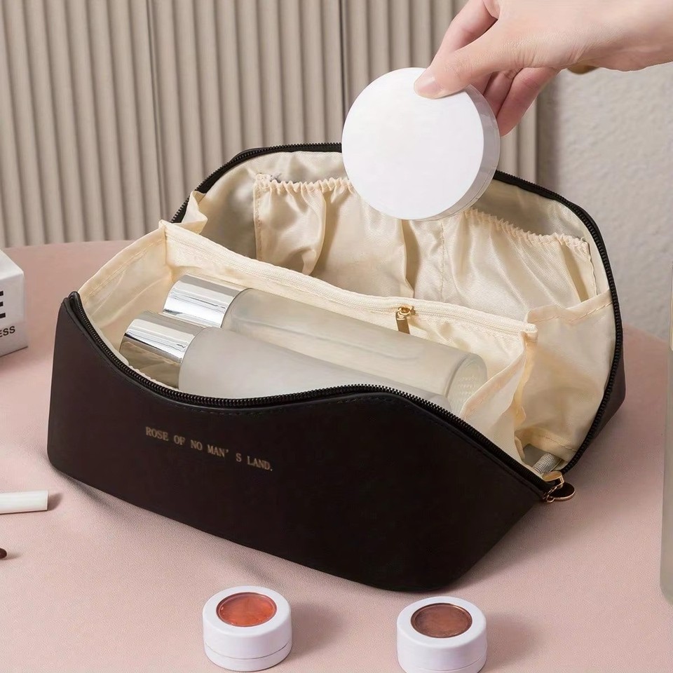 Makeup Organizer Bag Travel Cosmetic Pouch Large Capacity Zip Toiletry ...