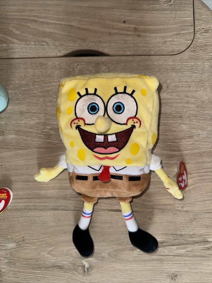 SpongeBob ty beanie babie FULL SET patrick, squidward, plankton, mr ...