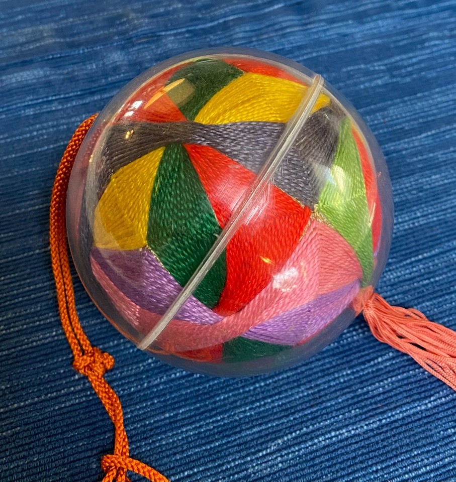 Temari Ball Vintage Japanese Thread Folk Art Work Ornament 3 ...