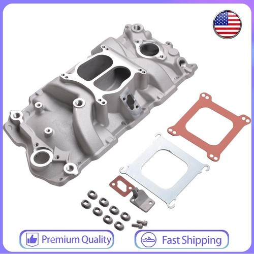 Aluminum Dual Plane Intake Manifold for Chevy 267 283 305 327 350 Small ...