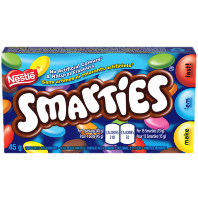 48x Smarties Candy Coated Chocolate Full Size 45g NESTLE Canada FRESH ...