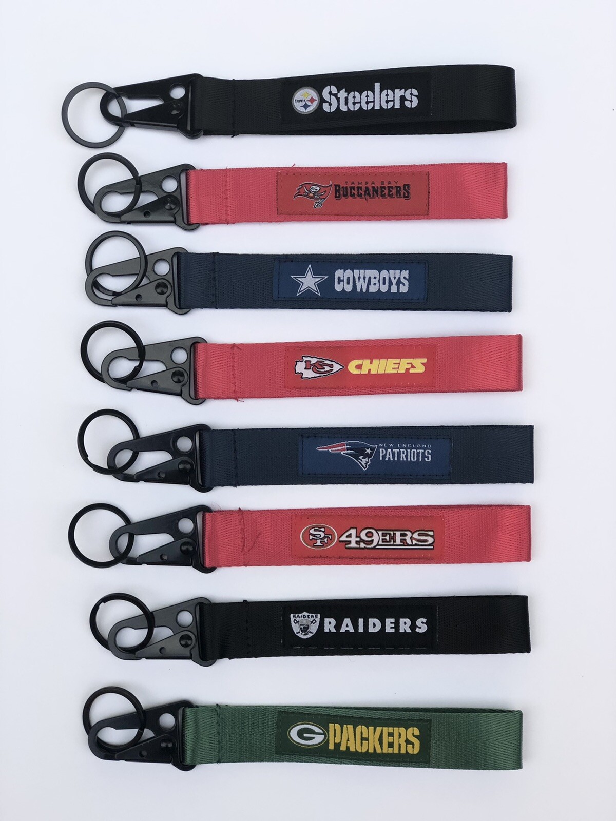 NFL WRIST KEYCHAIN LANYARD CAR FOB KEYCHAIN Cowboys Steelers Chiefs ...
