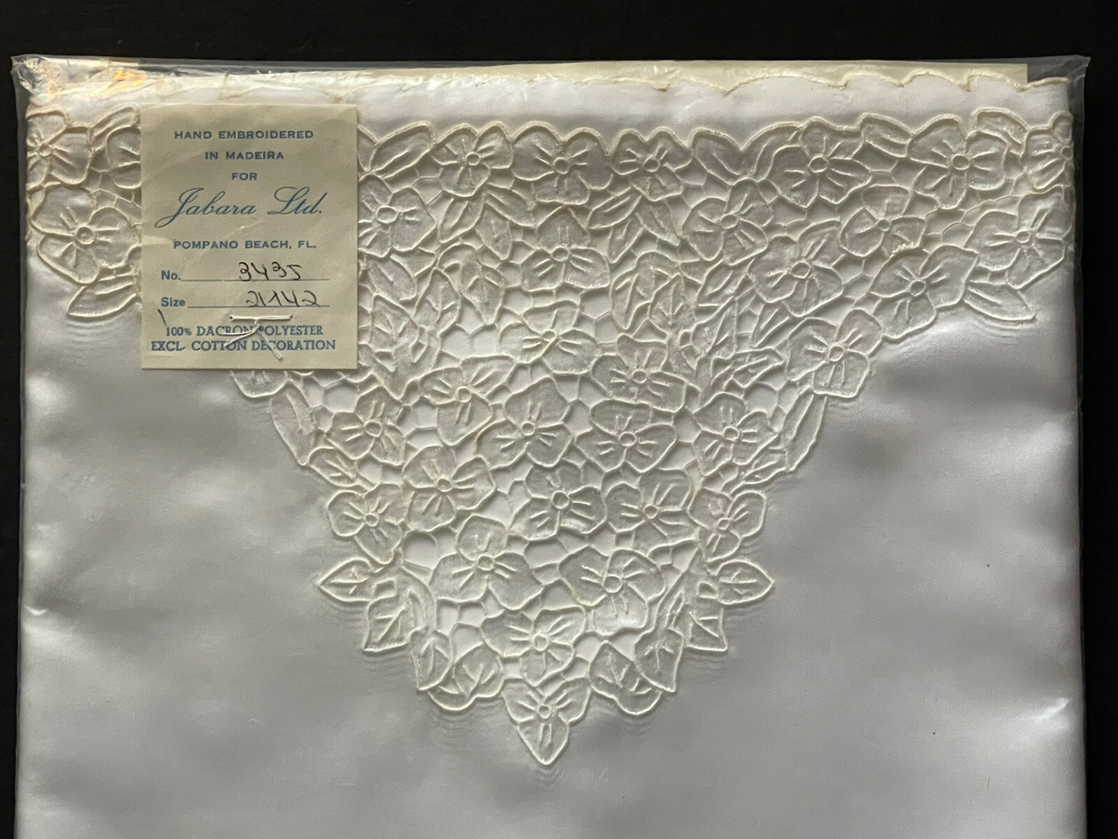NEW Vintage HAND EMBROIDERED Madeira Jabara Ltd Table RUNNER FABRIC ...
