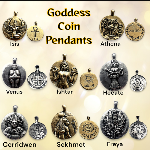 Goddess Coin Pendants Cerridwen Athena Freya Hecate Venus Isis Ishtar ...