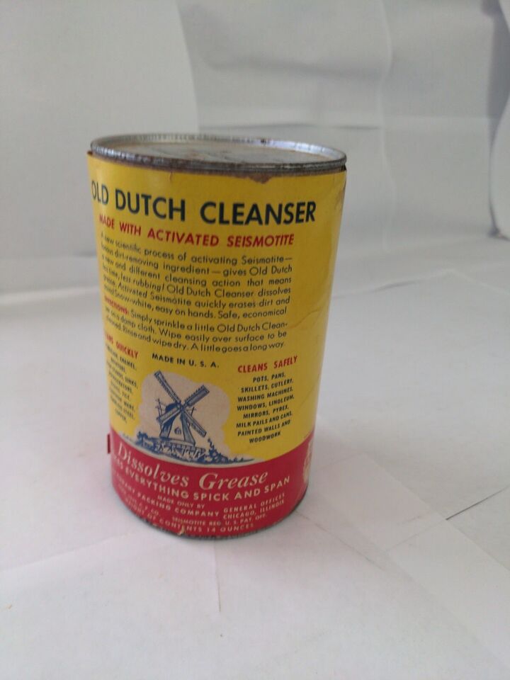 Vintage 1930s Old Dutch Girl Cleanser Cleaner Advertising Tin Can ...