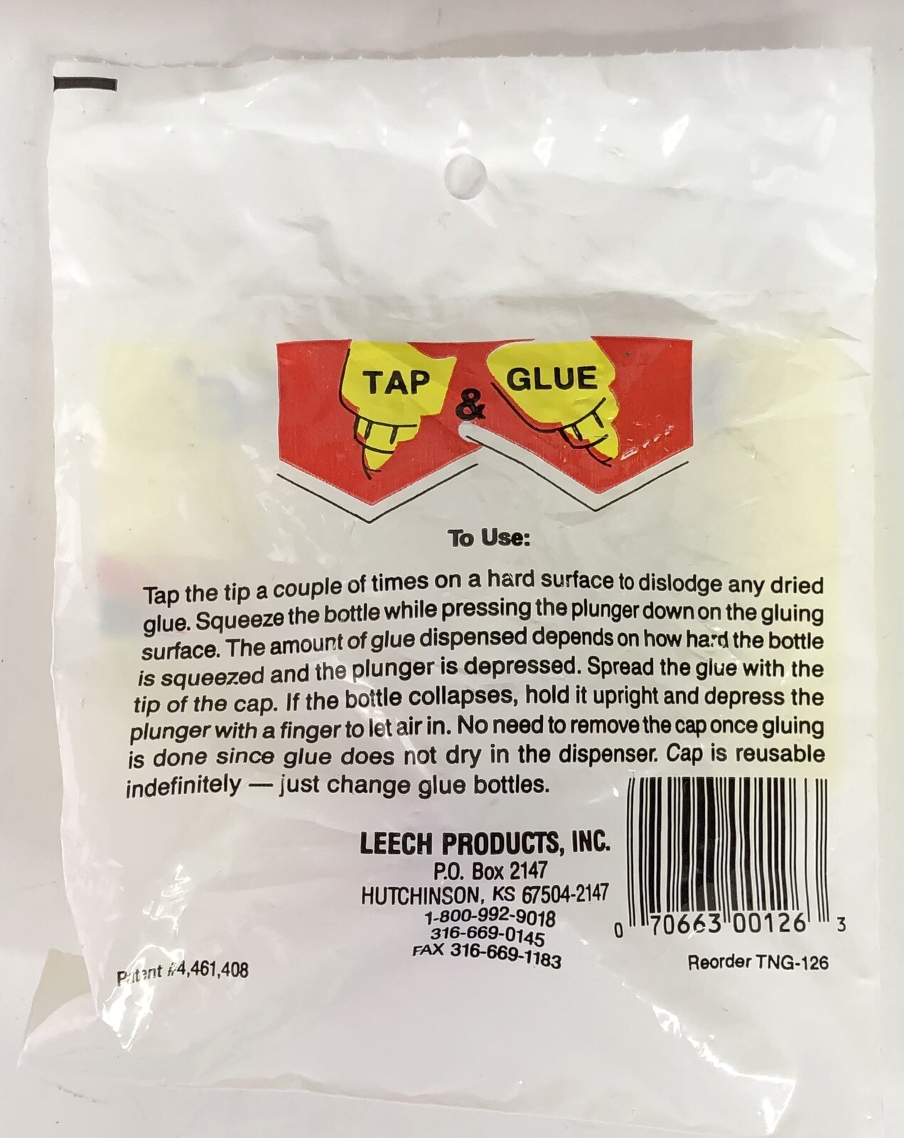 Lot of 3 Leech Products Tap N Glue Dispenser Cap Reusable No Clogging ...