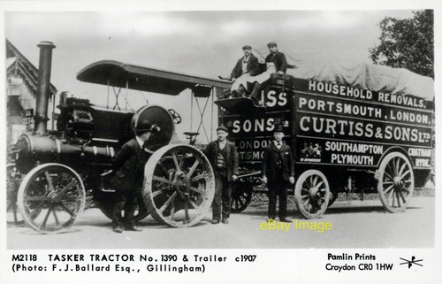 Postcard Pamlin Prints M2118 Tasker Steam Tractor & Trailer c1907 | eBay