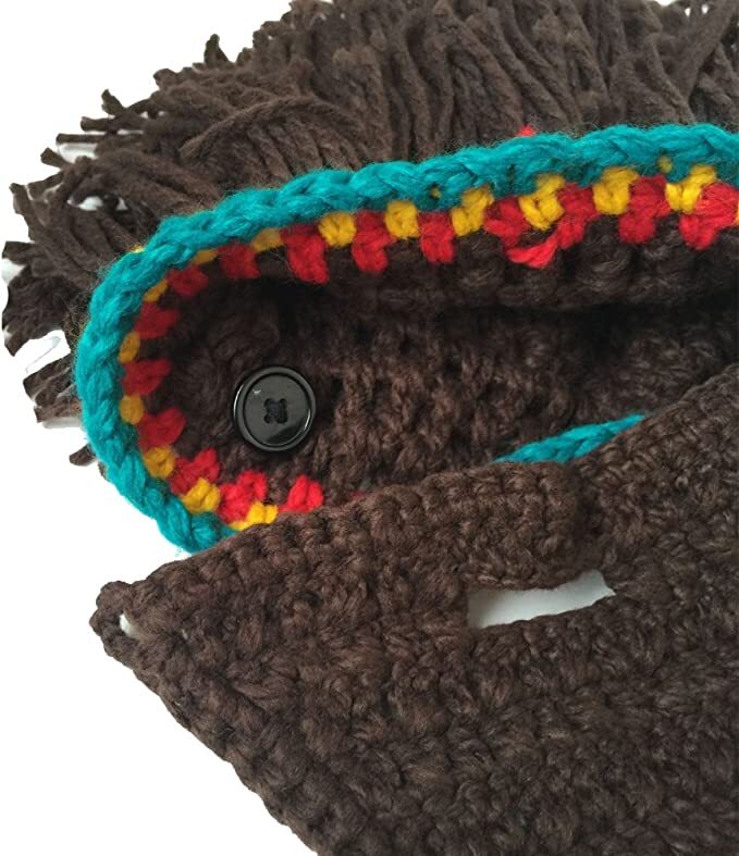 Yarn Hair Hat w Detachable Mask ~ Funny ~ Teen Humor ~ Windproof Soft ...