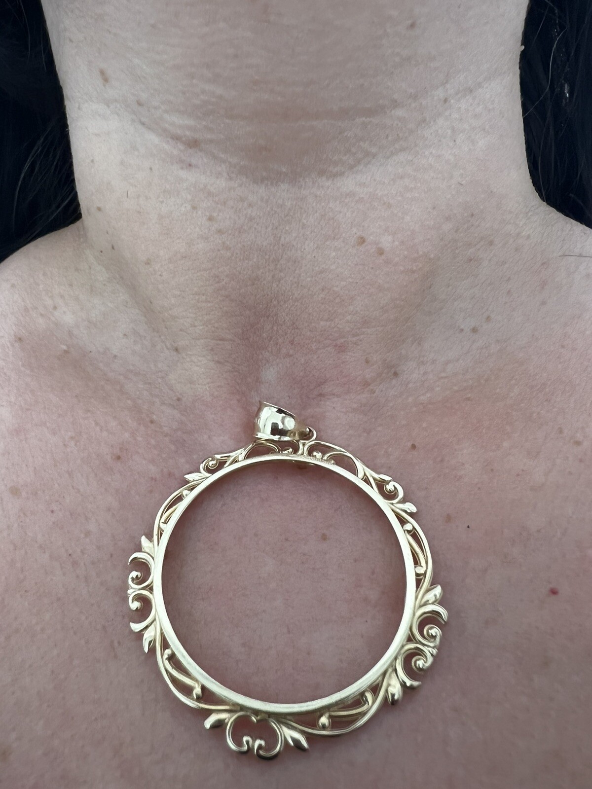 GoLd Bezel 50 pesos pendant 14k SOLID centenario coin frame oro Bisel ...