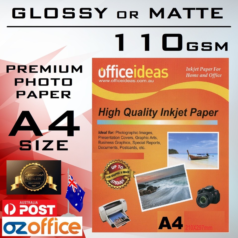BULK BUY A4 Glossy Photo Paper 110 / 180 / 210 / 240 / 260 GSM Inkjet ...