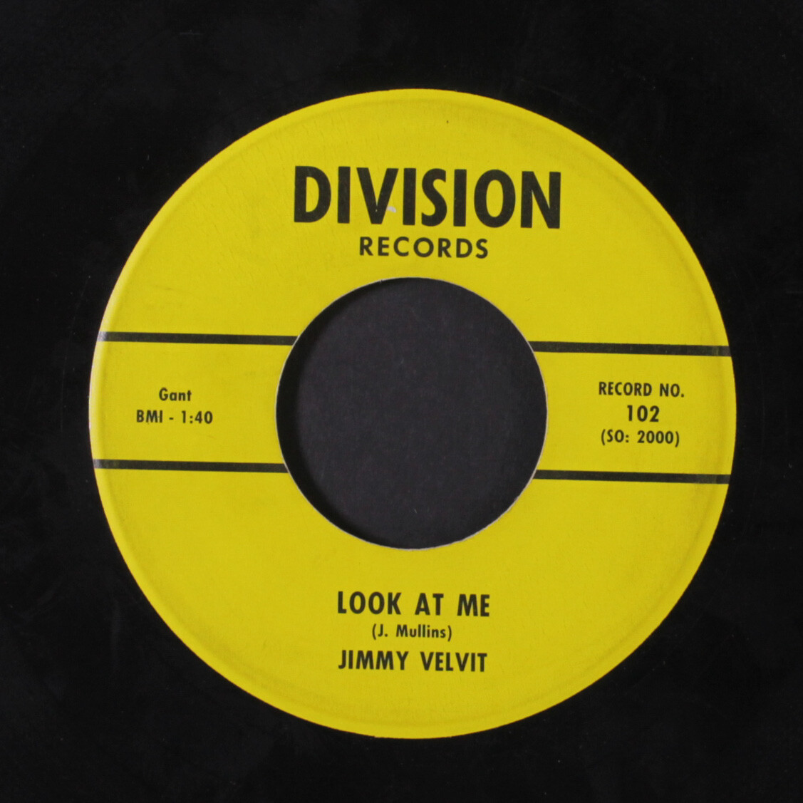 JIMMY VELVIT: look at me / sometimes at night DIVISION 7" Single 45 RPM ...