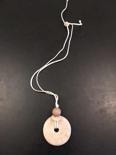 Hard Stone Pi Disc Pendant Necklace Circle Donut Good Luck Happiness ...