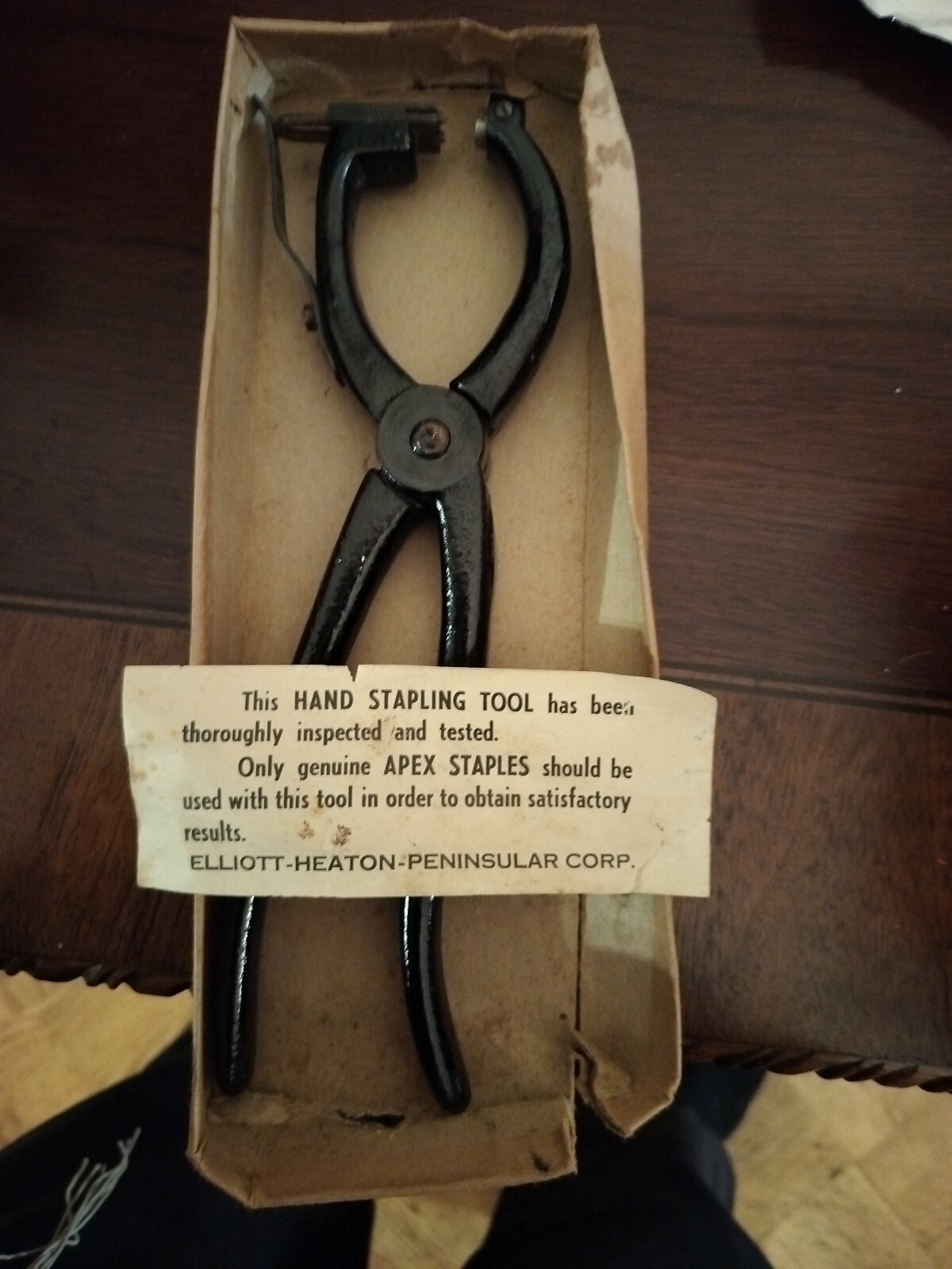 Vintage SAMPSON HAND STAPLING TOOL Elliott Heaton Peninsular Boston ptr ...