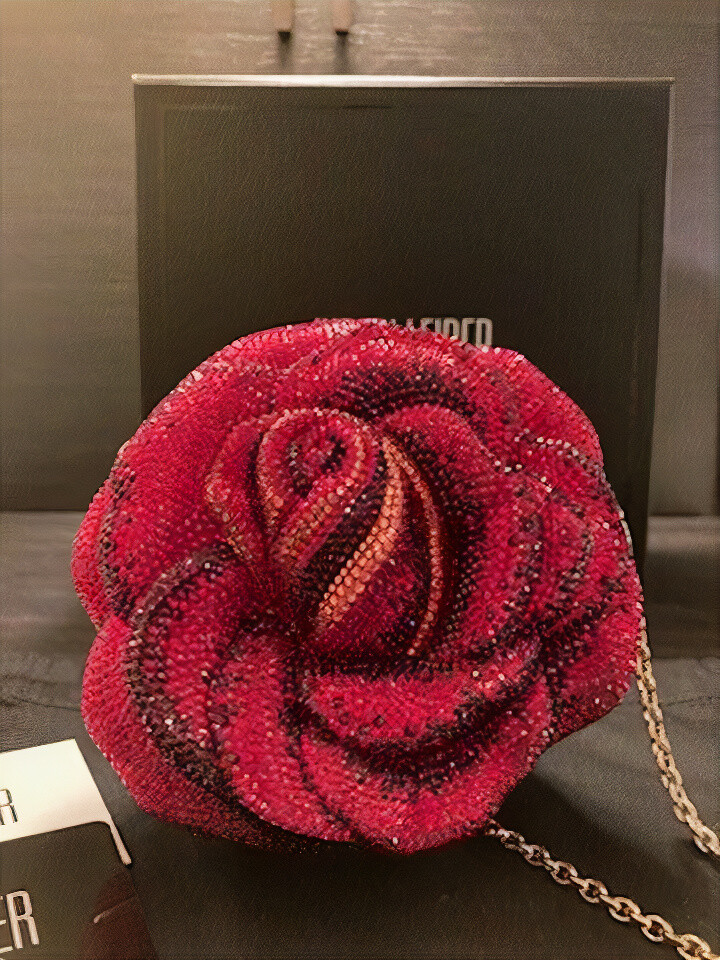 Judith Leiber Rose American Beauty Crystal Clutch | eBay