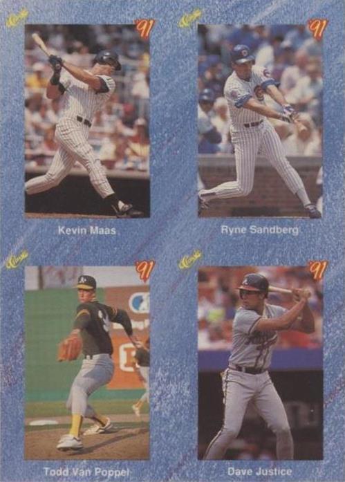 1991 Classic Update Blue Travel Edition - Ryne Sandberg, David Justice ...
