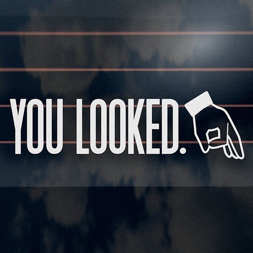 YOU LOOKED Sticker 205mm circle game ok hand funny vinyl car decal ...