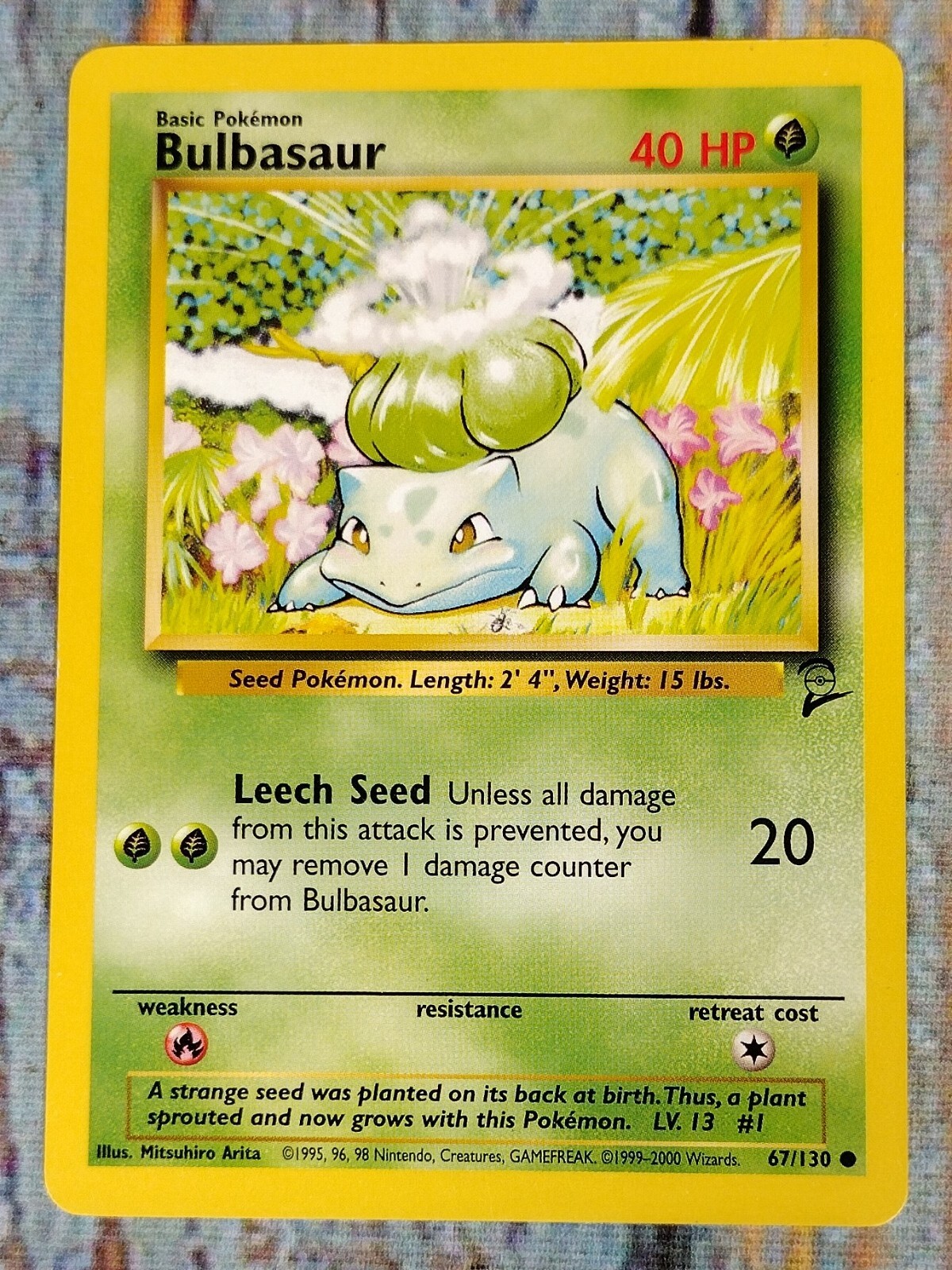 Pokemon Card BULBASAUR 67/130 Basic Pokemon Base Set 2 Common 2000 | eBay