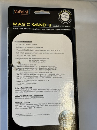 VuPoint Magic Wand Portable Scanner with Color LCD Preview Display ...