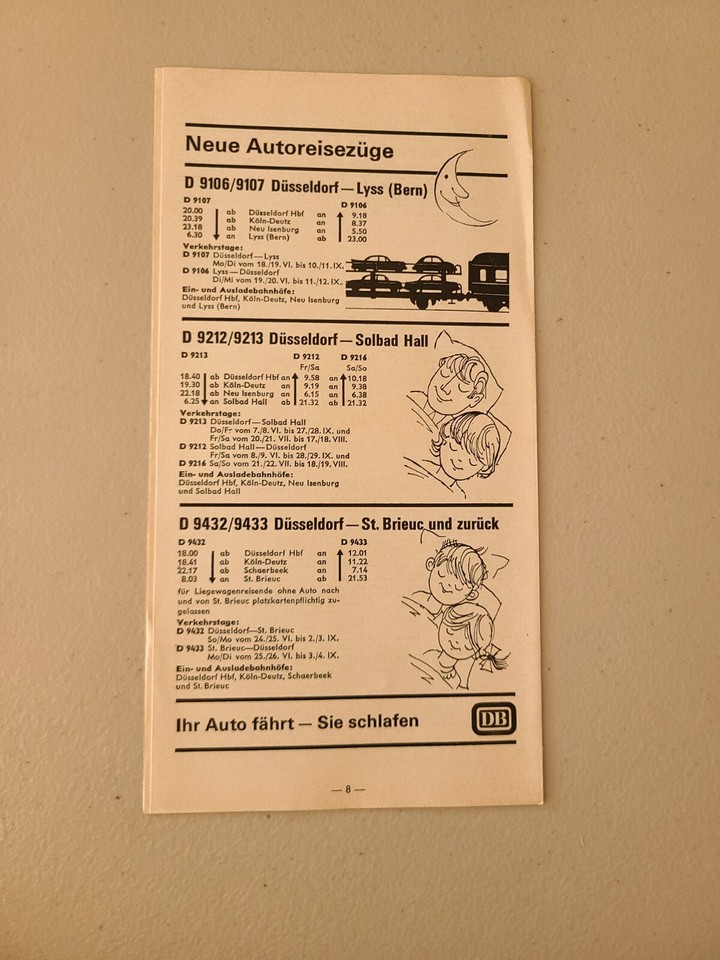 Deutsche Bahn 112 Gambrinus Timetable (1973) | eBay