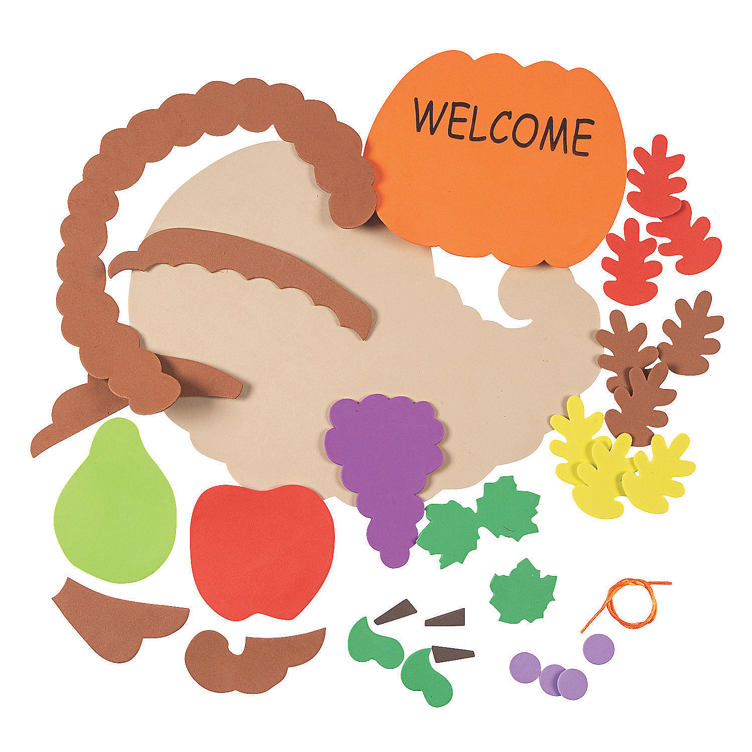 Foam Cornucopia Door Sign Thanksgiving Craft Kit - Craft Kits - 12 ...