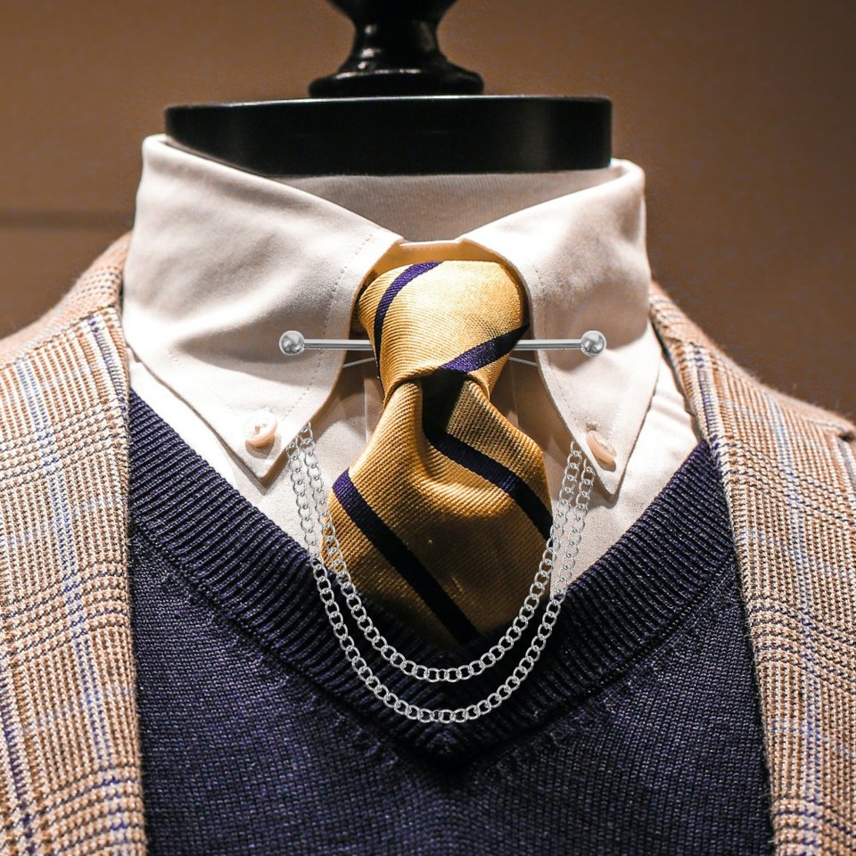 Mens Collar Pin Men Shirt Tie Pin Metal Necktie Pin Clasp Suit Collar ...