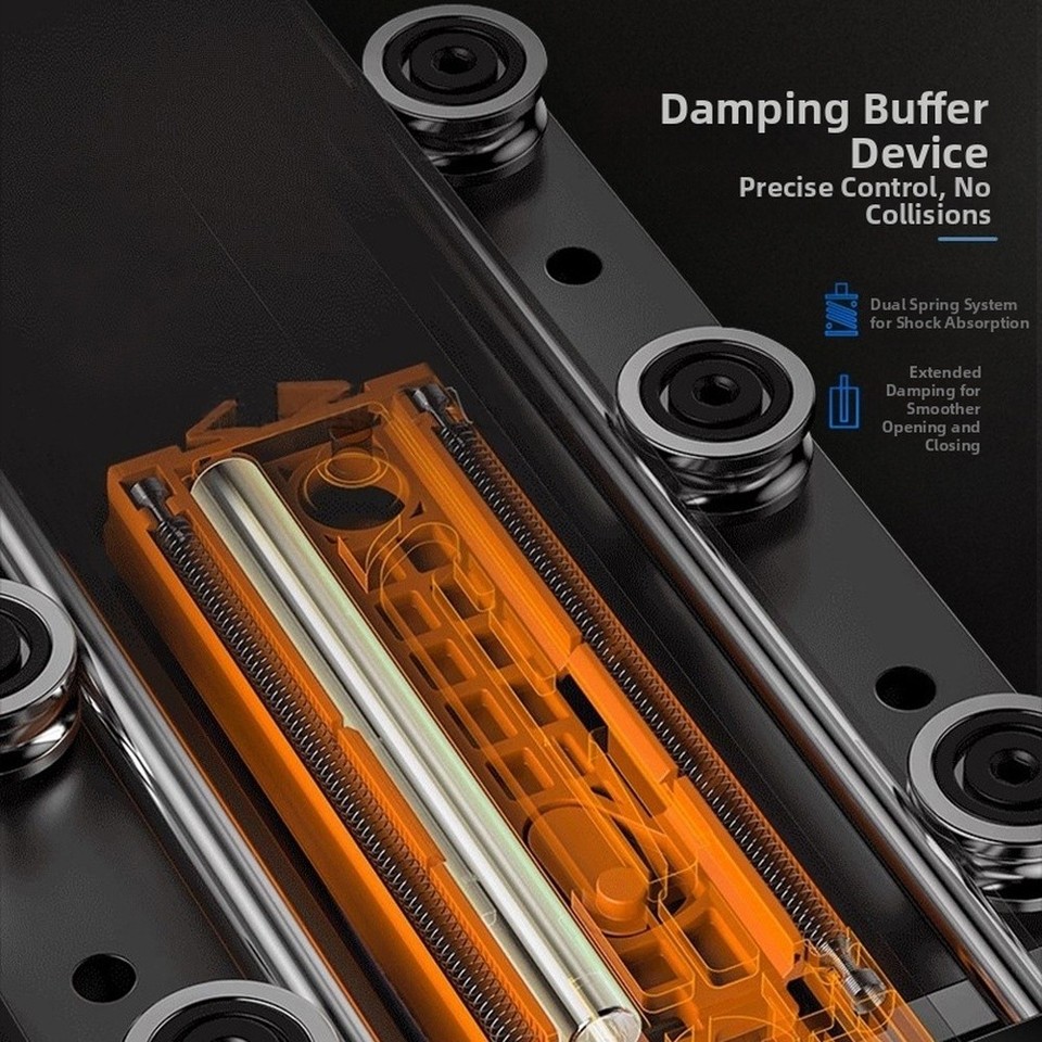 Damping Buffer Concealed Slide Rail For Retail Display Hard Chrome Axle ...