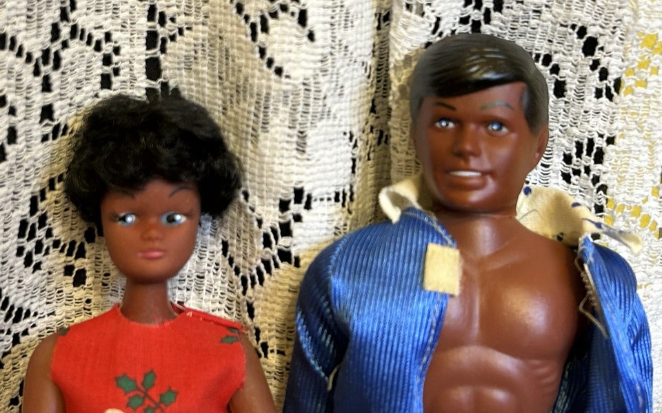 Vintage Amos & Annie Black African American Doll Set Barbie Clone-Made ...