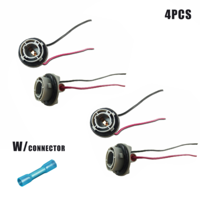 4pcs 1156 Plugs 180° BA15s P21W Pre-wire Bulbs Female Sockets Wiring ...