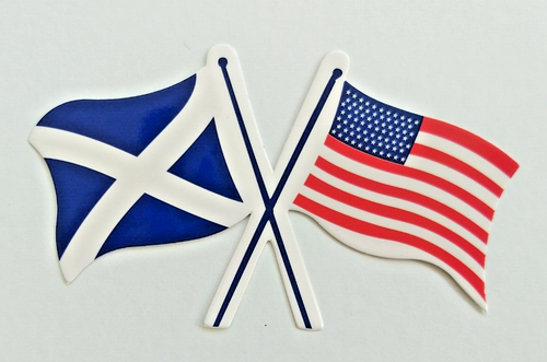 Window & Bumper Sticker - SCOTLAND Crossed USA Scottish Flags Car Vinyl ...