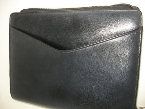 Black Leather Day Runner Planner Organizer 8" x 10 1/2" Calculator | eBay