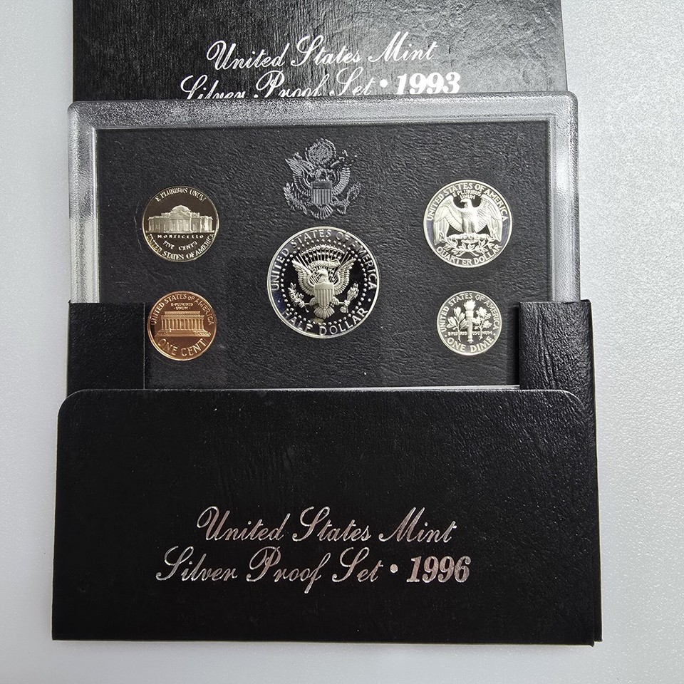 COMPLETE 7 SET RUN, 1992 THRU 1998 SILVER PROOF SETS OGP WITH COA, Lot ...