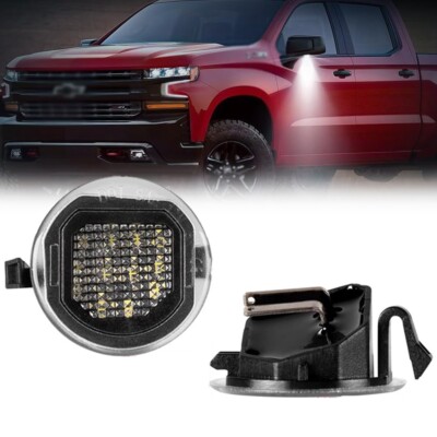 LED Under Mirror Puddle Lights For Chevrolet Silverado 1500 2500HD ...