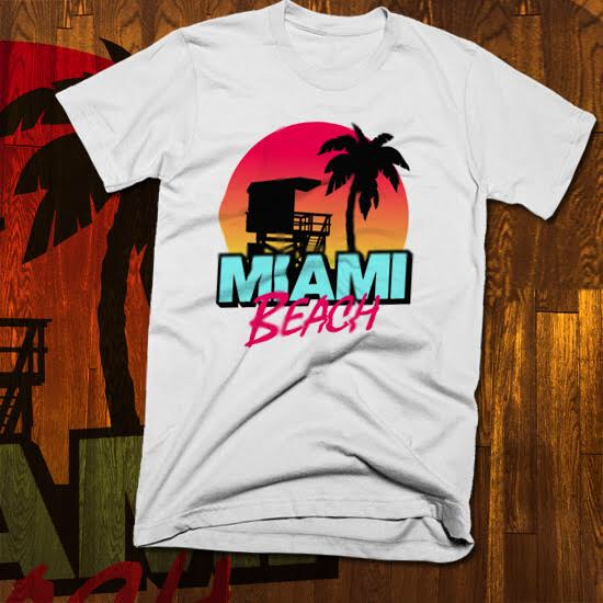 Miami South Beach T-Shirt S-3XL Vacation SOBE little Havana Cuba Puerto ...