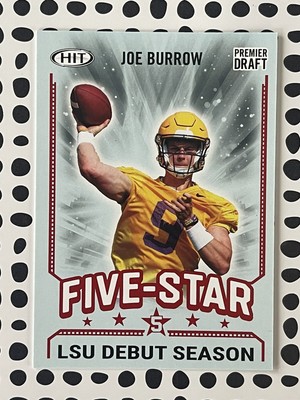 2020 Sage Hit Premier Draft Joe Burrow Red Rookie Card #91 LSU Debut ...