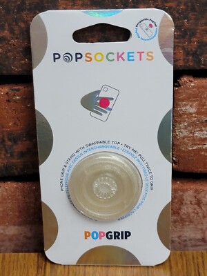 PopSocket PopGrip Phone Holder - Clear Glitter Silver - 805149 | eBay